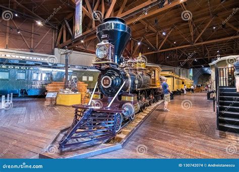 Historic Locomotive California State Railroad Museum Editorial Stock
