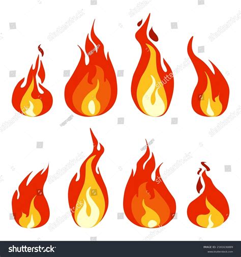 Fire Icons Set Vector Illustration Isolated Stock Vector Royalty Free