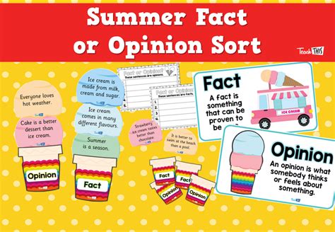 Summer Fact Or Opinion Sort Teacher Resources And Classroom Games
