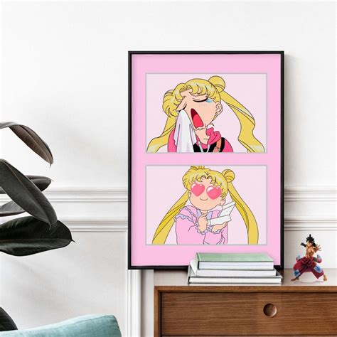 Sailor Moon Dramatic In Love Anime Cartoon Wall Art Sailor Moon Merch