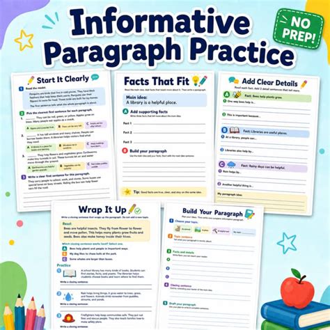 Paragraph Writing Practice Grades 2 4 Informative Printable Centers