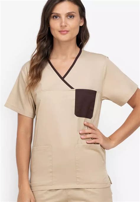 Buy Intal Garments Scrub Suits V Neck Chest Pocket Design Combination