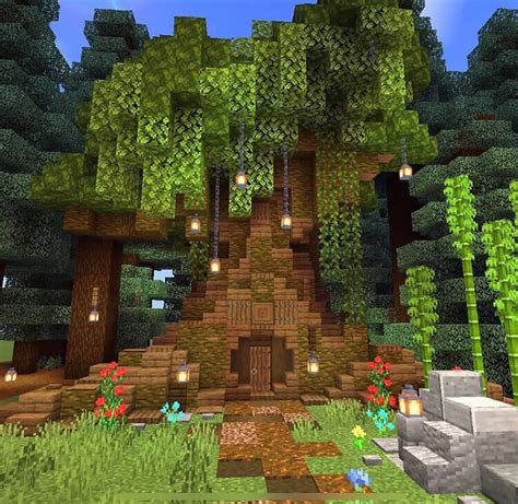 Minecraft Tree Houses Blueprints
