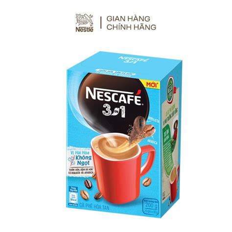 Xanh DƯƠng Cà Phê Hòa Tan Nescafé 3in1 Mới Vị Hài Hòa Không Ngọt