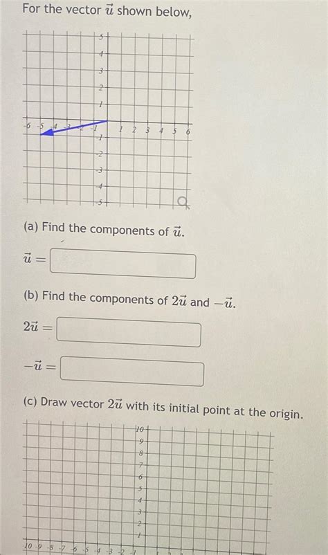 Solved For The Vector Vec U Shown Below N A Find The Chegg Com