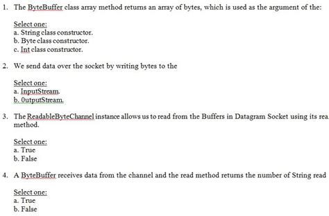 Solved 1 The Bytebuffer Class Array Method Returns An Array