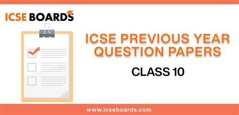 Icse Class 10 Previous Year Question Papers Solved
