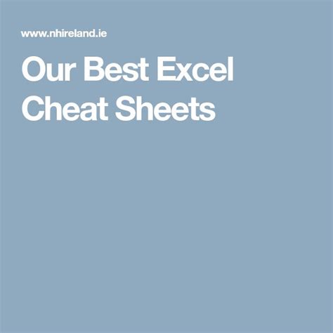 Our Best Excel Cheat Sheets Excel Cheat Sheet Excel Cheat Sheets