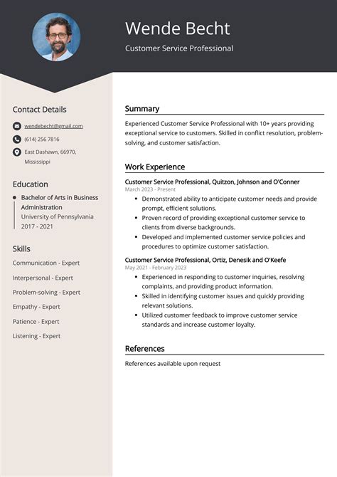 Customer Service Professional Resume Example Free Guide