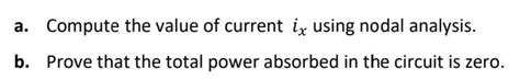 solved a compute the value of current ix using nodal