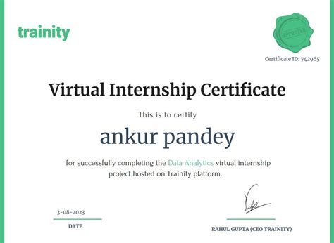 Completed A Virtual Internship From Trainity Ankur Pandey Posted On