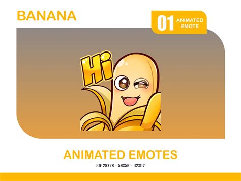 Hi Banana Animated Emote Animated Funny Hi Banana Twitch Discord