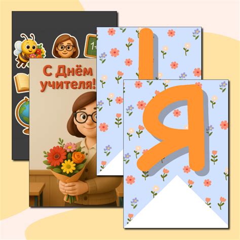 Праздничное оформление С Днём учителя — шаблоны для распечатки
