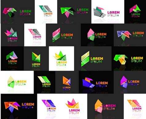Premium Vector Triangle Geometric Shapes Set Of Abstract Logos