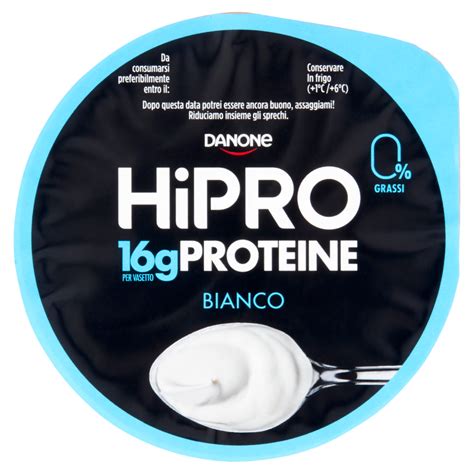 HIPRO Yogurt Magro Bianco Naturale, con 16g di Proteine, 0% di Grassi ...