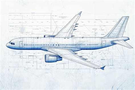 Detailed Technical Drawing Of An Airplane Showcasing Design Elements