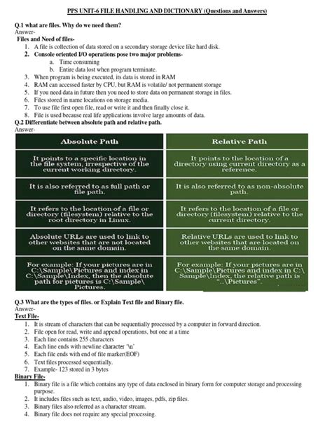 Unit 6 Question And Answer Pdf Computer File Computer Data Storage