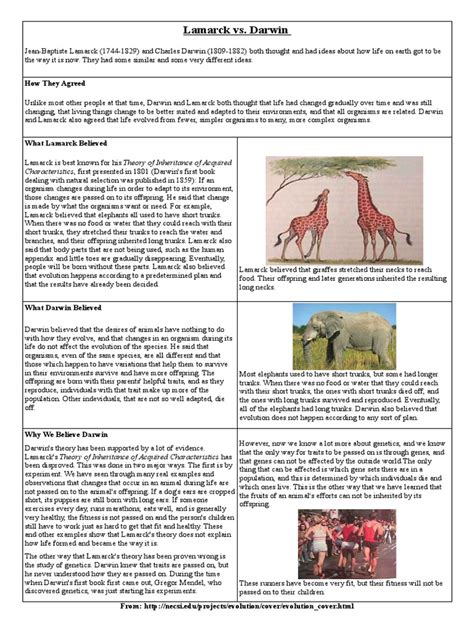 Lamarck Vs Darwin Pdf