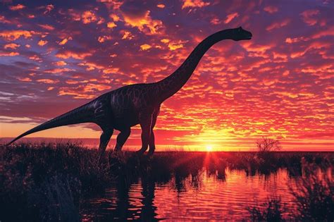 Brachiosauruselegancefeedingbehavior Premium Ai Generated Image