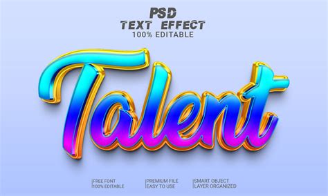 Artstation 3d Talent Psd Fully Editable Text Effect Layer Style Psd