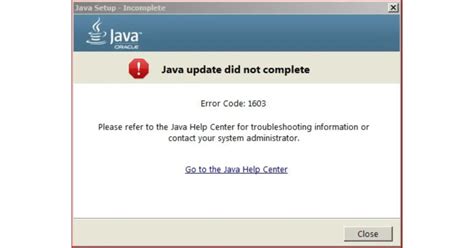 Fix Java Error Code 1603 Step By Step Guide