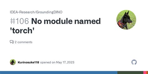 No Module Named Torch Issue IDEA Research GroundingDINO GitHub