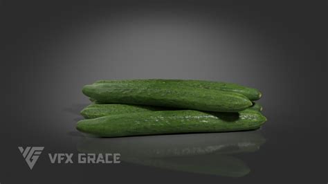 Cucumber 001 Food Model Vfx Grace