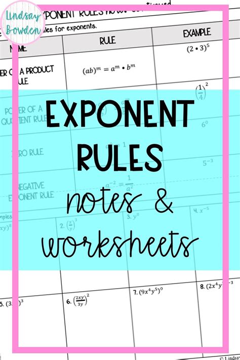 Zero Exponent Rule Worksheet Printable Grammar Worksheett