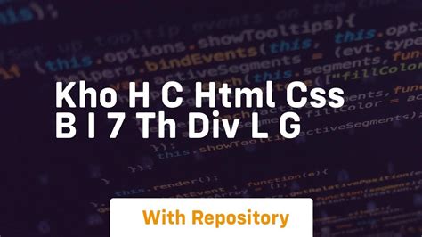 Kho H C Html Css B I Th Div L G YouTube