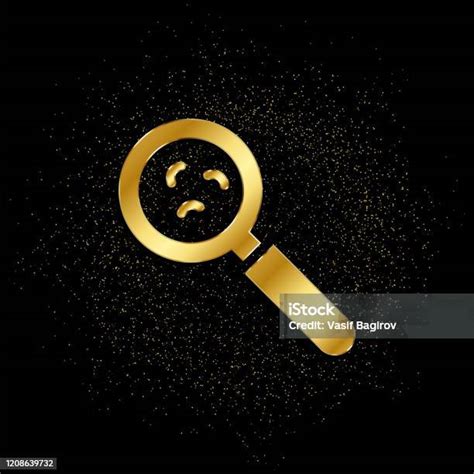 세균 실험실 연구 골드 아이콘 황금 입자 배경의 벡터 그림입니다 격리 벡터 기호 기호 교육 아이콘 검은 색 배경 개념에 대한