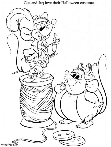 Gus And Jaq From Cinderella Coloring Page