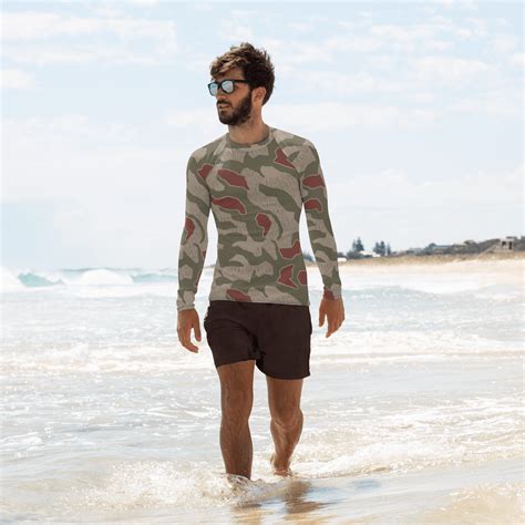 Camo Hq German Sumpfmuster Bgs Camo Mens Long Sleeve Rash Guard