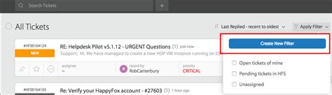 Filter Tickets Happyfox Support