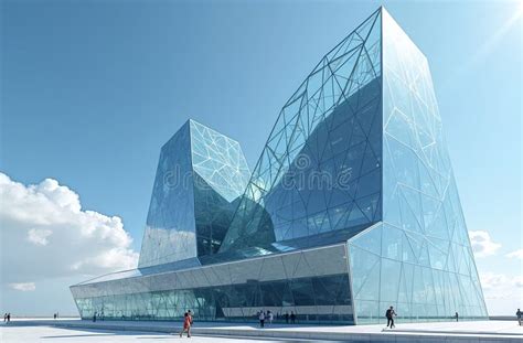 Ai Generated Photorealistic Modernist Glass Building With Geometric