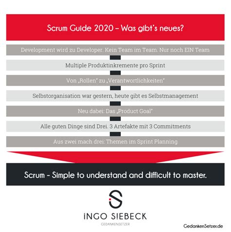 Scrum Guide Neuerungen Änderungen Ingo Siebeck