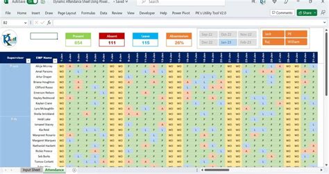 Dynamic Attendance Sheet Using Power Pivot Pk An Excel Expert