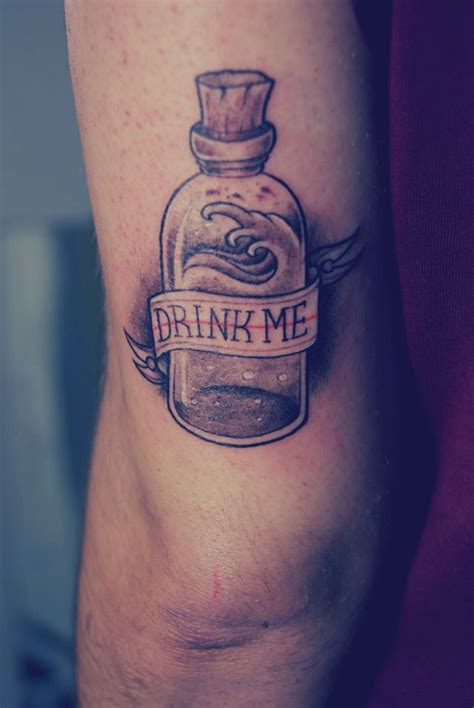 Alice In Wonderland Drink Me Tattoo Drink Me Bottle Tattoo Eat Me