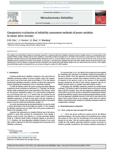 Pdf Reliability Assessment Of Igbt Modules Using Monte Carlo