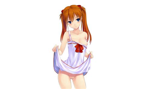 rule 34 asuka langley sohryu blush breasts clothing dress dress lift hiten hitenkei medium