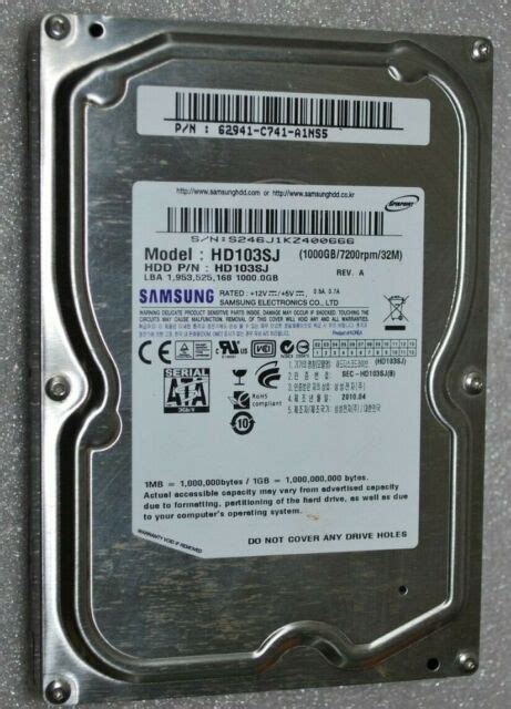 Samsung HD103SJ 1TB Internal 7200 RPM Hard Drive for sale online | eBay