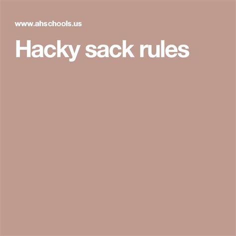 Hacky Sack Rules Learning Learn To Sew Activities