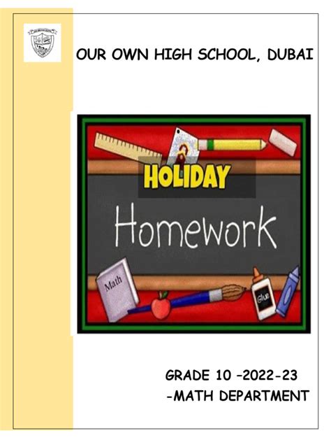 Math Holiday Homework Grade 10 Download Free Pdf Equations Polynomial