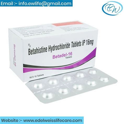 Betahistine 16 Mg Tablets At ₹ 720 Box Betahistine Dihydrochloride Tablet In Sas Nagar Id