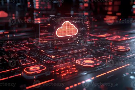 Futuristic Cloud Computing Technology Interface In Digital Environment Design 57785274 Stock