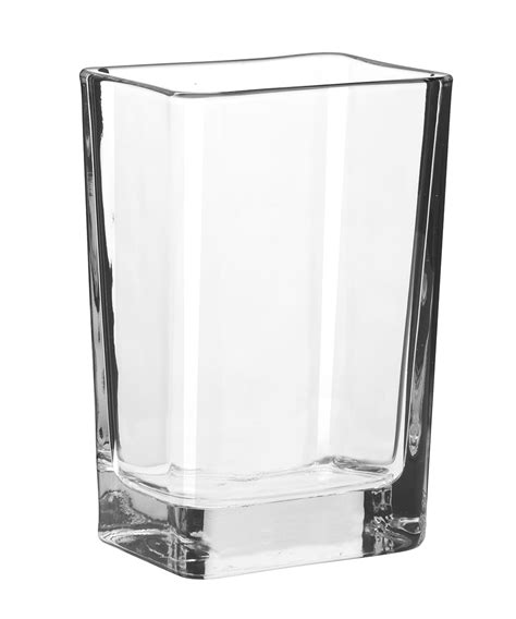 Libbey Clear Glass Rectangular Floral Vase 6 In