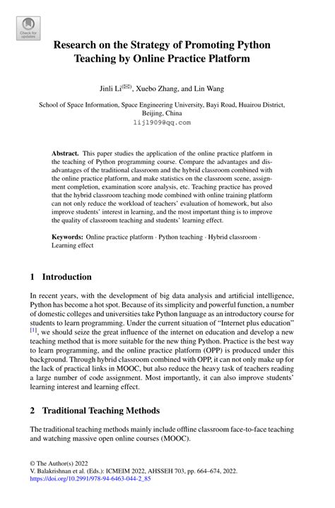 Pdf Research On The Strategy Of Promoting Python Teaching By Online