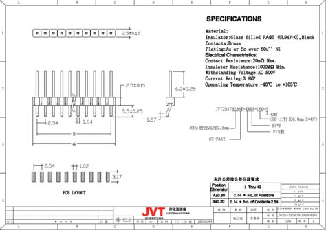 Mm Electronic Pin Header Connector Smd Pcb Pin Header With Glass Filled Pa T Material
