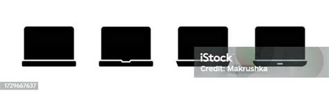 노트북 문자 모양 아이콘입니다 컴퓨터 기호 노트북 아이콘이 설정되었습니다 노트북 기호입니다 문자 모양으로 된 노트북 아이콘입니다 스톡 벡터 그림입니다 0명에 대한 스톡 벡터