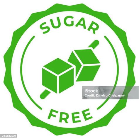 제품 패키지에 대한 설탕 무료 라벨 벡터 아이콘 그림입니다 원 디자인에 설탕 녹색 로고 기호 배지 태그 또는 엠블럼이 추가되지