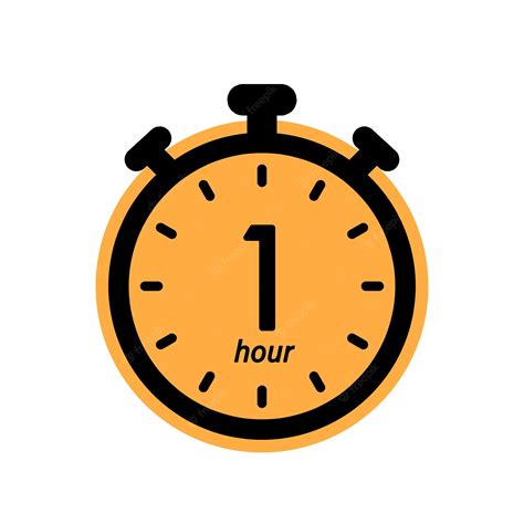 Premium Vector One Hour Stopwatch Icon Timer Symbol Cooking Time Cosmetic Or Chemical